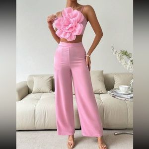 Rebellious Rose | Pants & Jumpsuits | 2pcsset Floral Printed Shirred ...